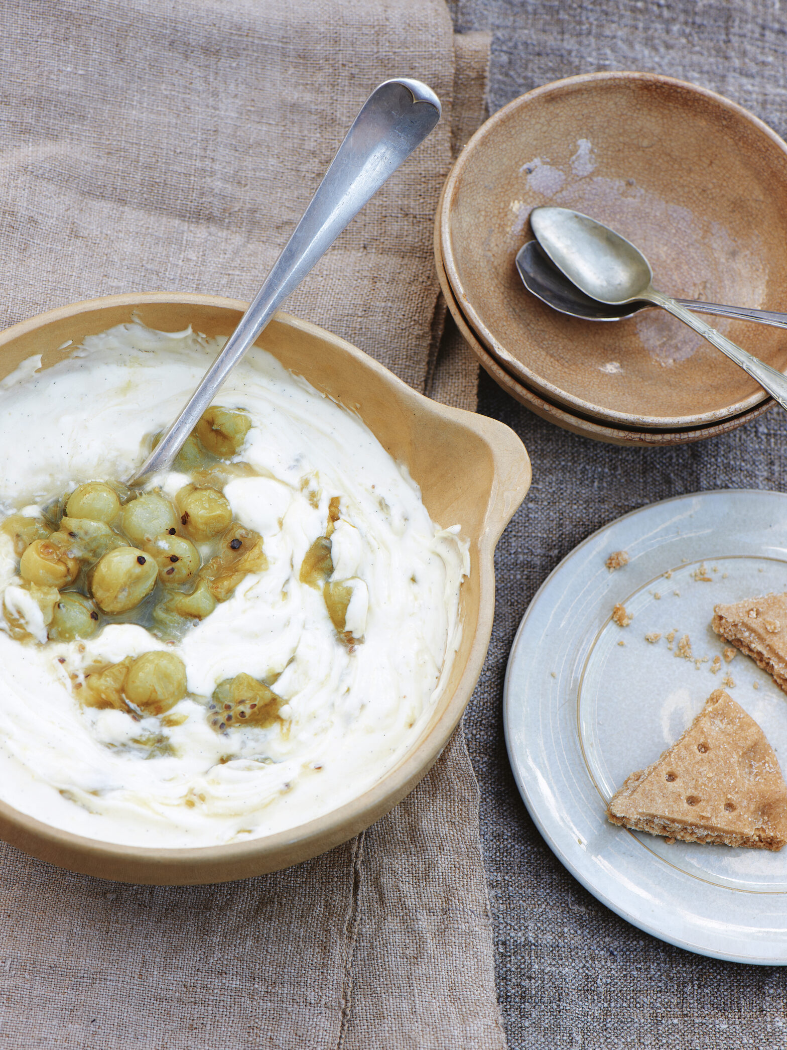 Gooseberry Fool with Shortbread - Carole Bamford